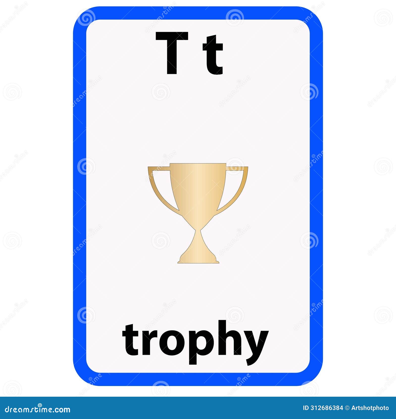Alphabet Flashcard for Children with the Letter T from Trophy Stock ...
