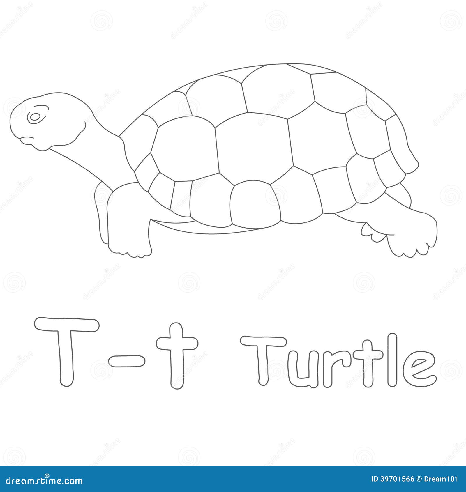 T for Turtle Coloring Page stock illustration. Illustration of white ...