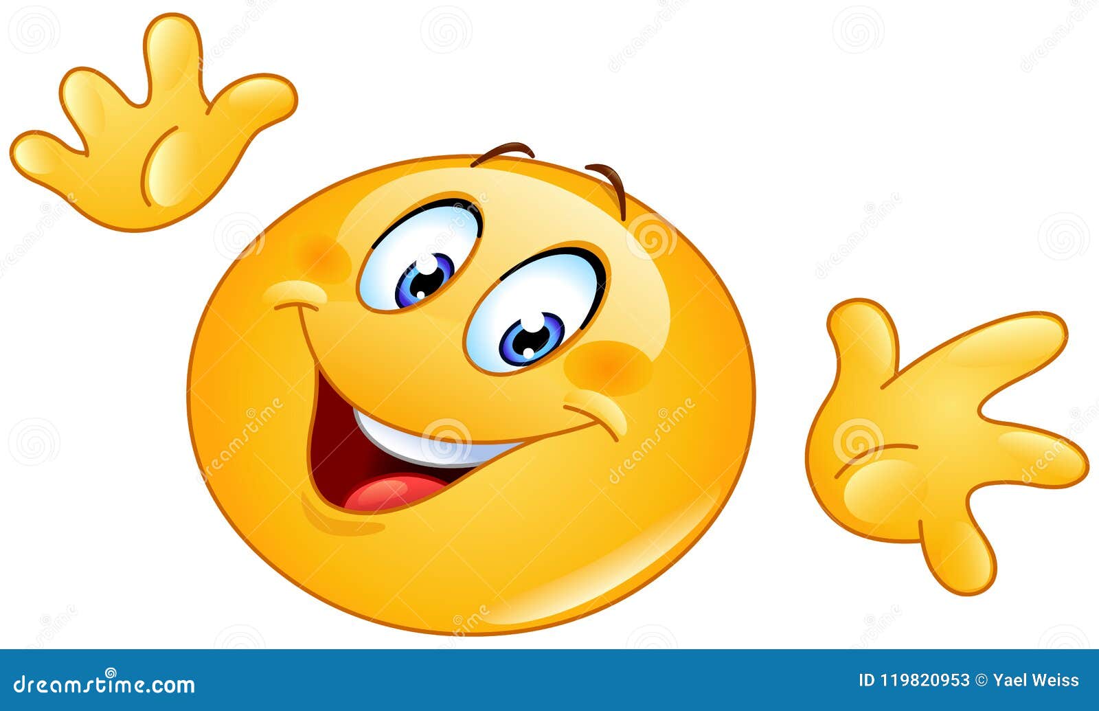 Ta DA emoticon vector illustratie. Illustration of gebaar - 119820953