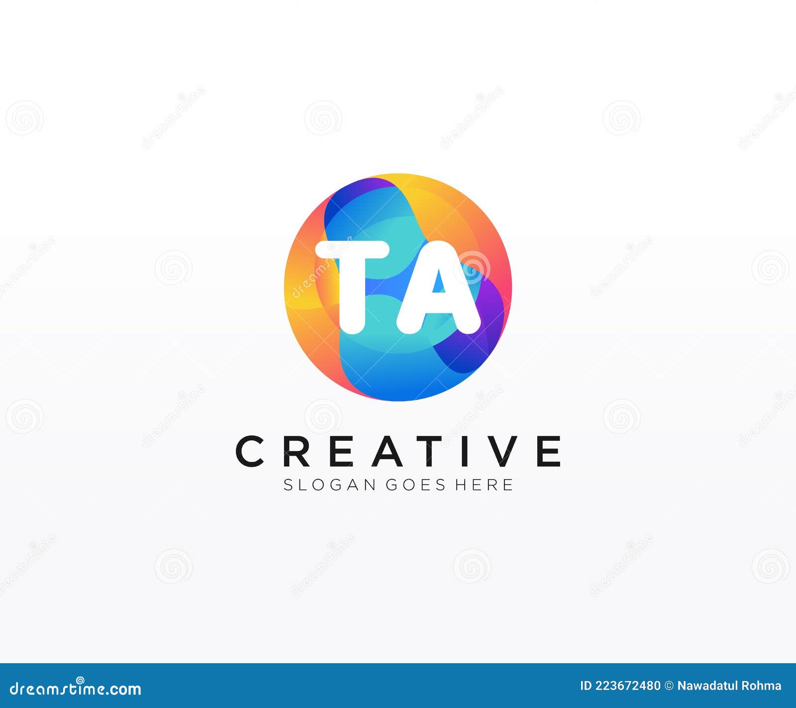 TA Initial Logo with Colorful Circle Template Vector Stock Vector ...