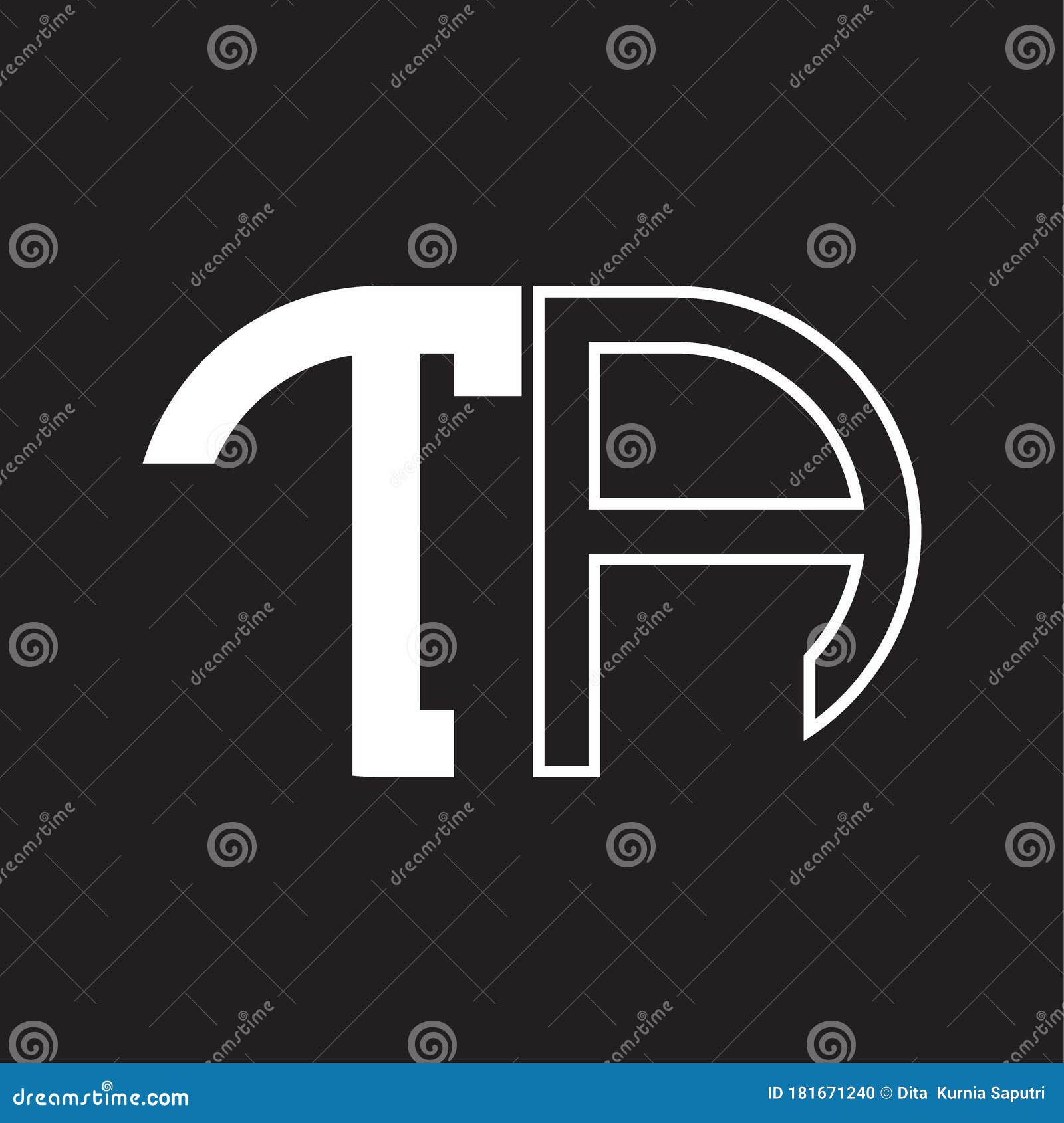 TA Letter Logo Monogram with Oval Shape Negative Space Design Template ...