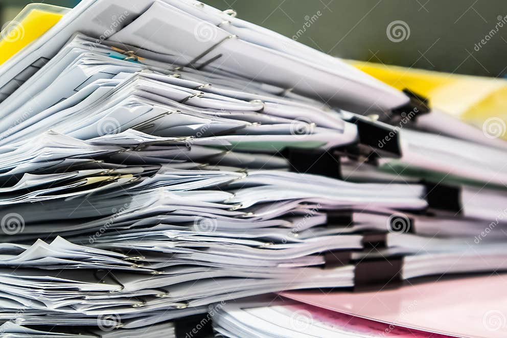 A Piled Up Office Work Papers Stock Image - Image of papers ...