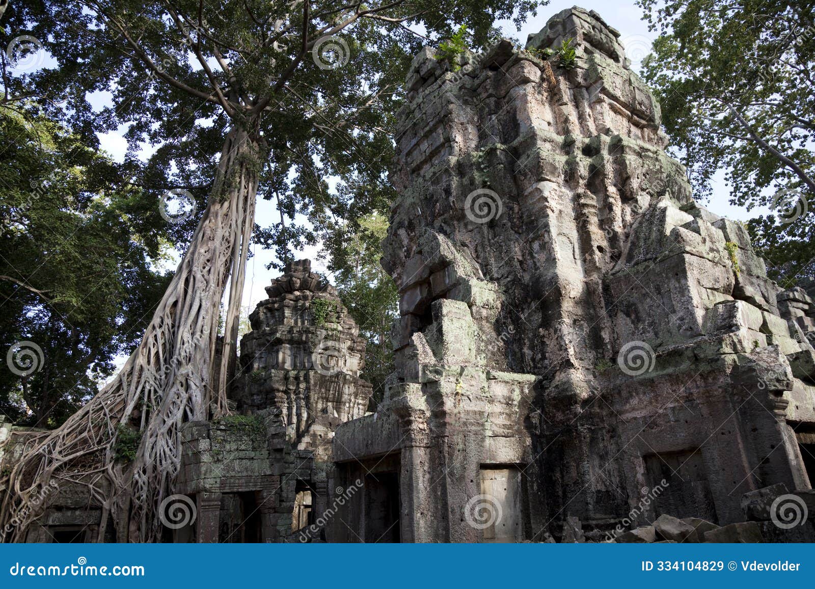 Ta Prohm Temple Ruins at Angkor, Cambodia. Stock Image - Image of ...