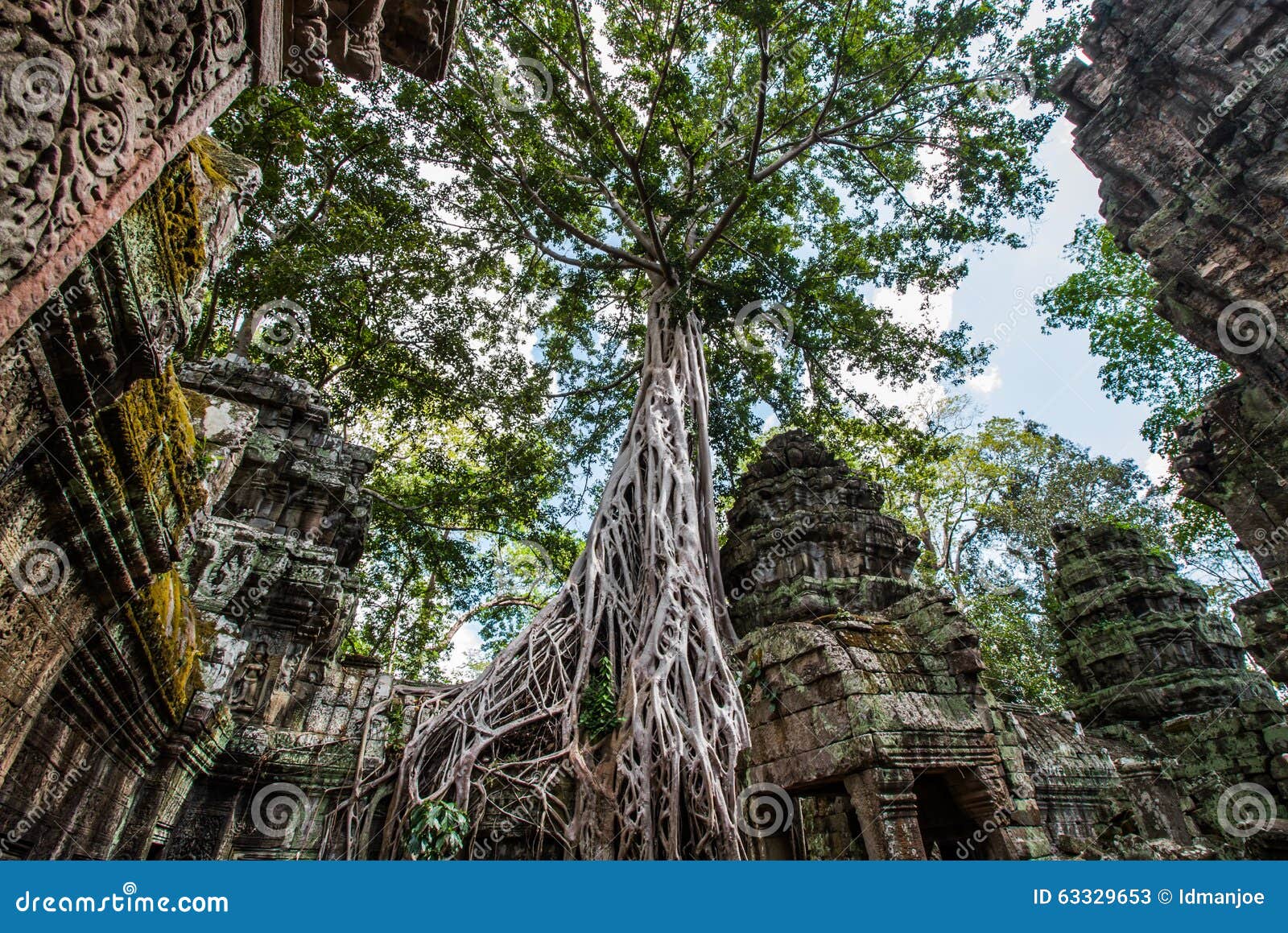 Ta Prohm temple stock image. Image of asia, angkor, carving - 63329653