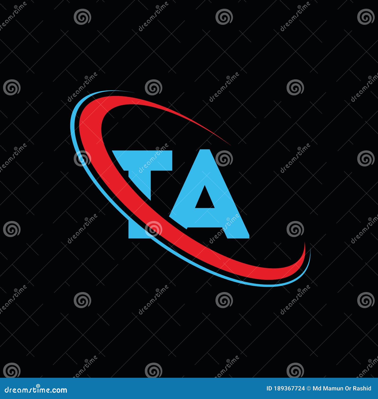 TA T a Letter Logo Design. Initial Letter TA Linked Circle Uppercase ...