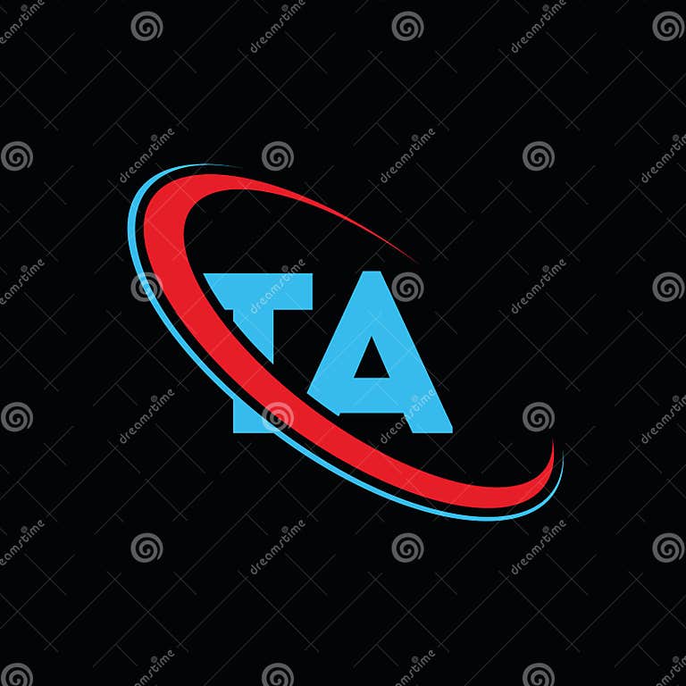 TA T a Letter Logo Design. Initial Letter TA Linked Circle Uppercase ...
