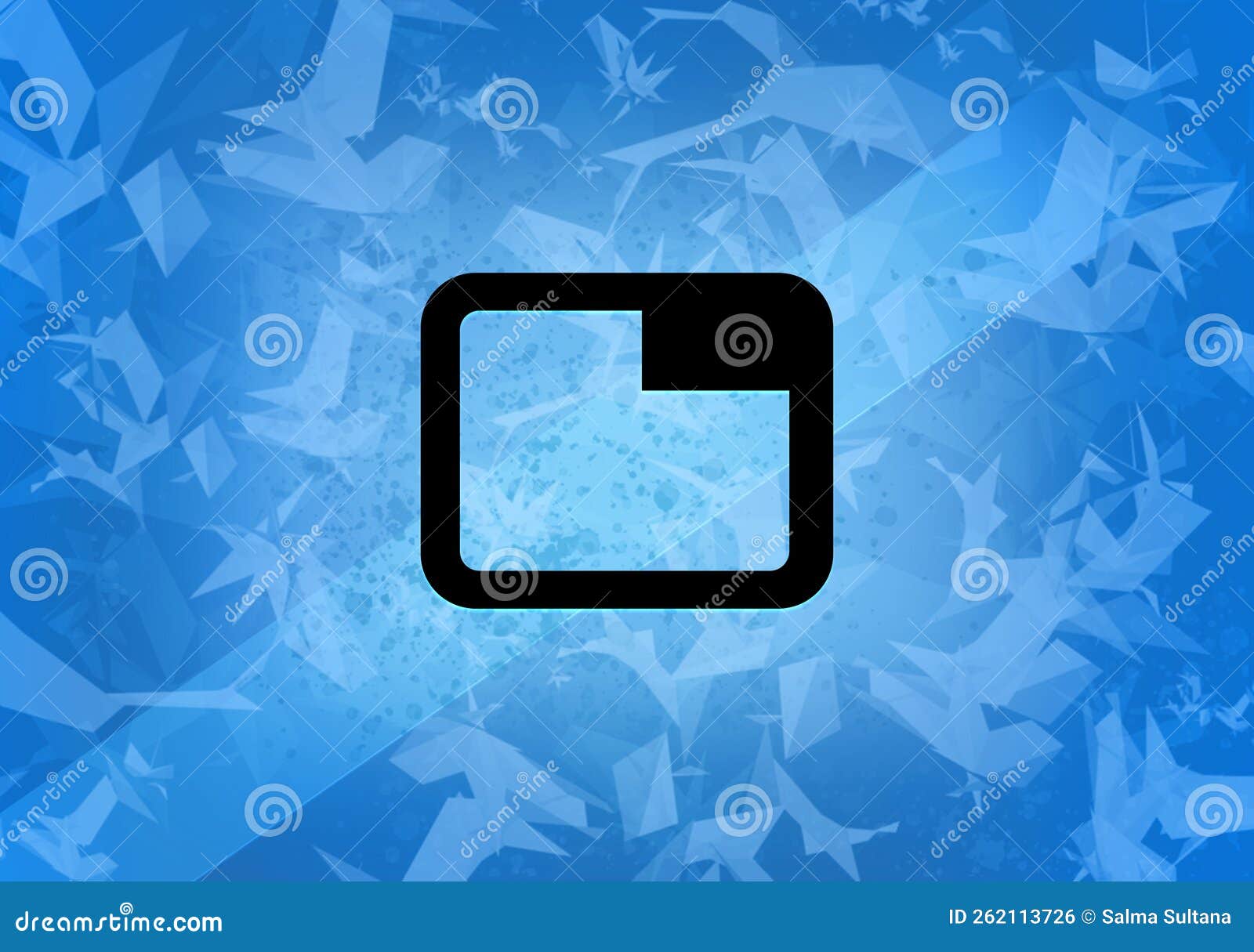 Tab Aesthetic Abstract Icon on Blue Background Stock Illustration ...