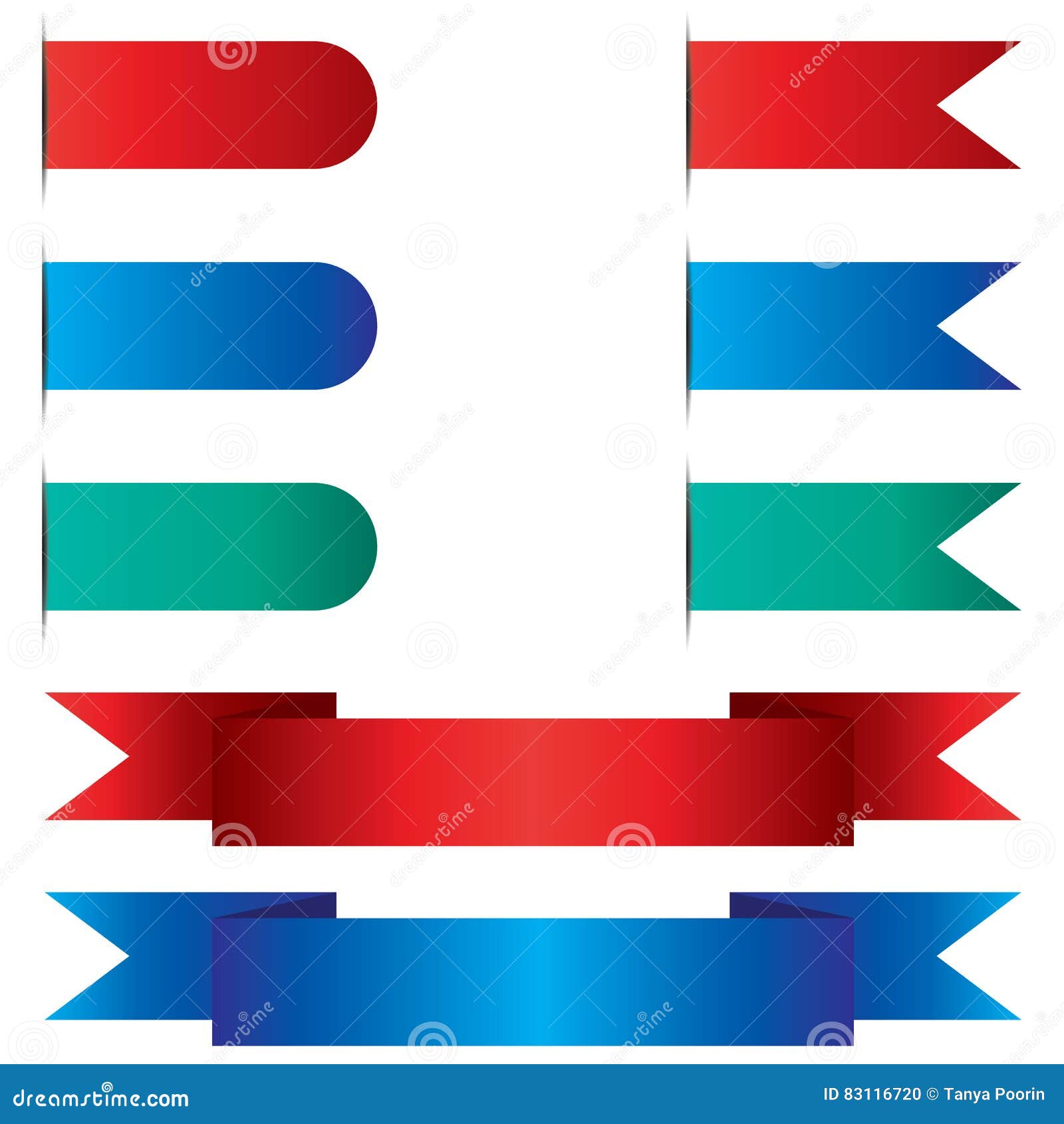 Tab Banner of Ribbon Design Isolated on Background. Stock Vector ...