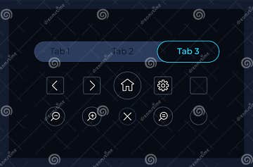 Tab Bar and Control System UI Elements Kit Stock Vector - Illustration of form, change: 263985930
