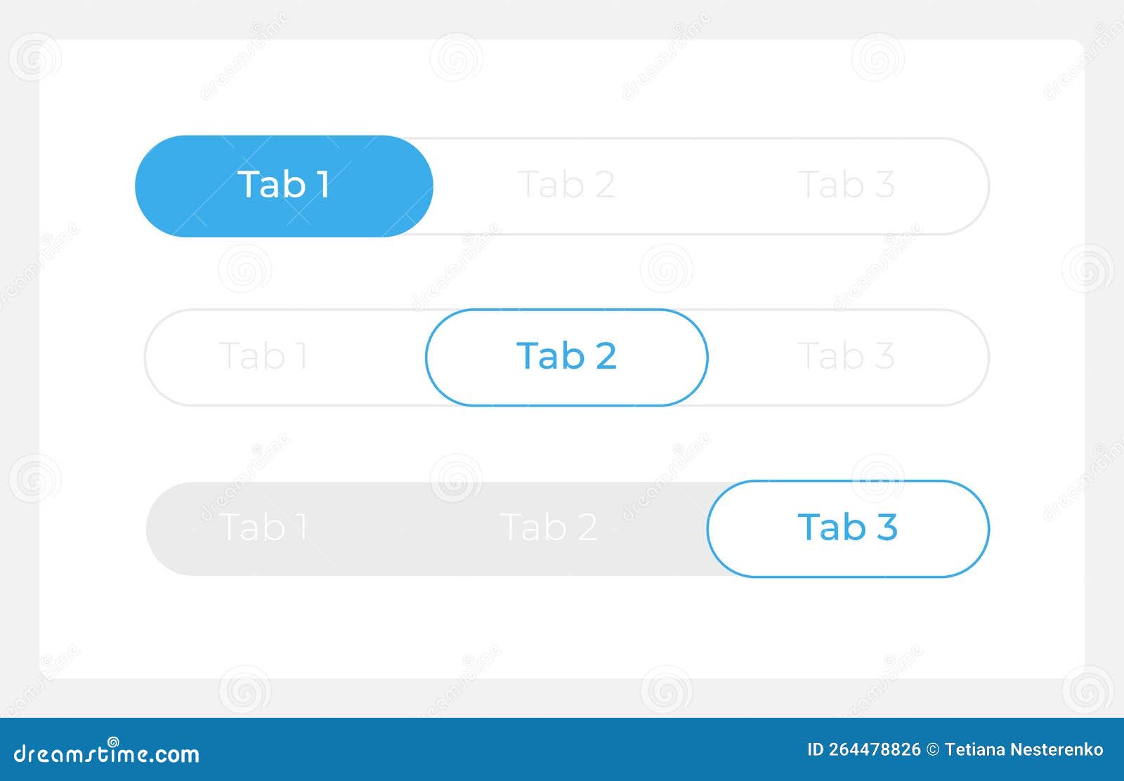 Tab Bar Menu UI Elements Kit Stock Vector - Illustration of webpage ...