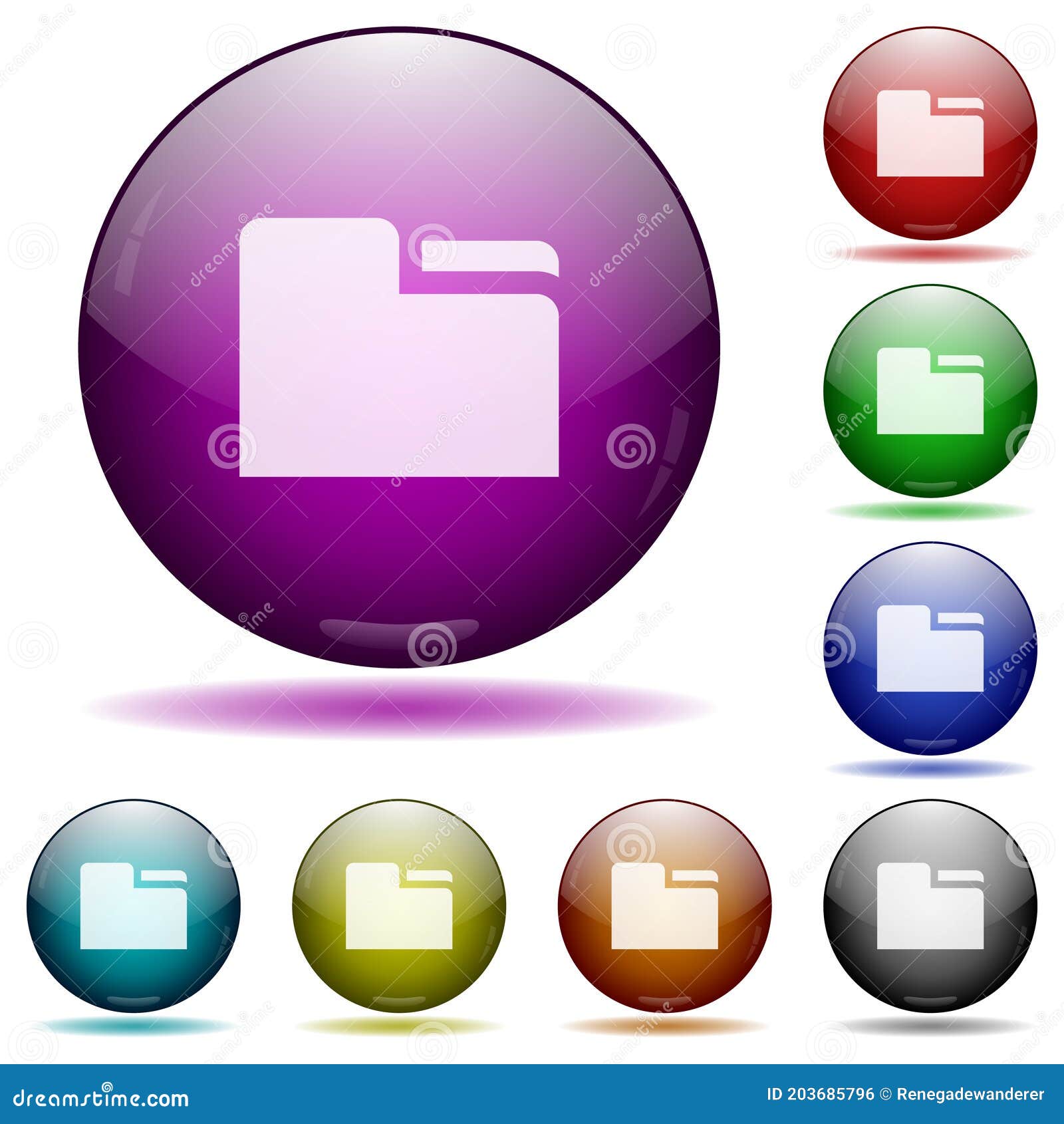 Tab Folder Icon in Glass Sphere Buttons Stock Vector - Illustration of ...