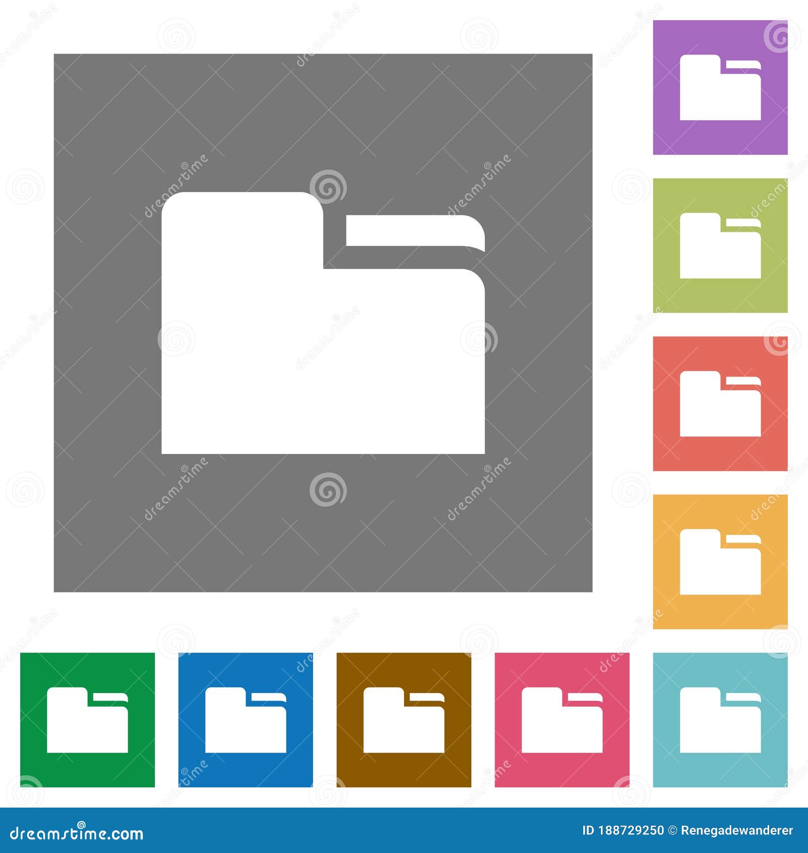 Tab Folder Square Flat Icons Stock Vector - Illustration of application ...
