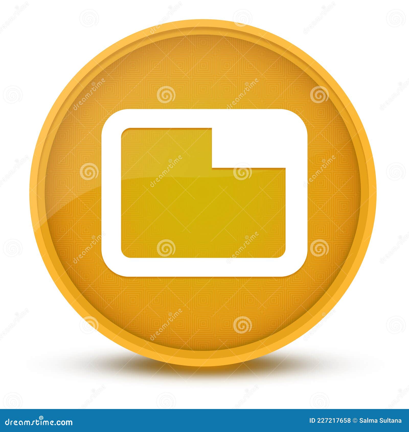 Tab Luxurious Glossy Yellow Round Button Abstract Stock Illustration ...
