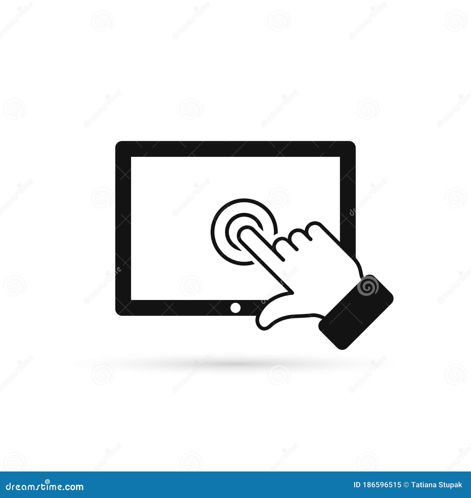 Tab Touch Screen with Finger Icon, Vector Symbol Stock Vector ...
