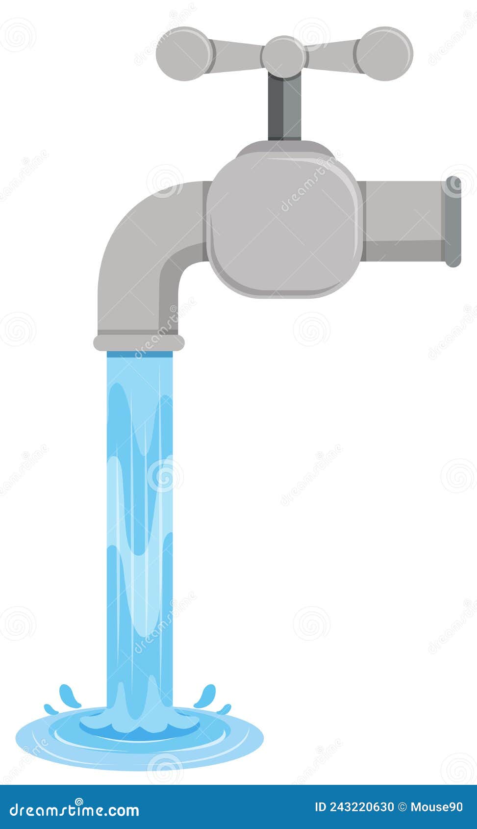 Water Coming Out A Tap Cmyk Color Vector Illustration | CartoonDealer ...