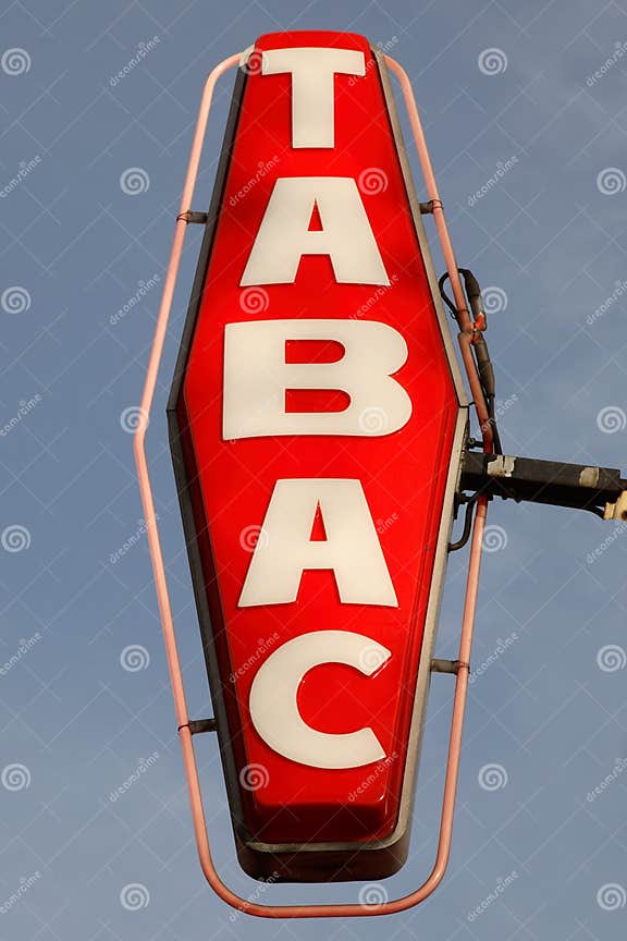 Tabac Sign stock image. Image of tourism, illuminate - 10820815