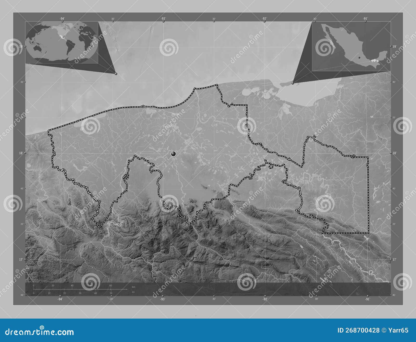 Tabasco, Mexico. Grayscale. Capital Stock Illustration - Illustration ...