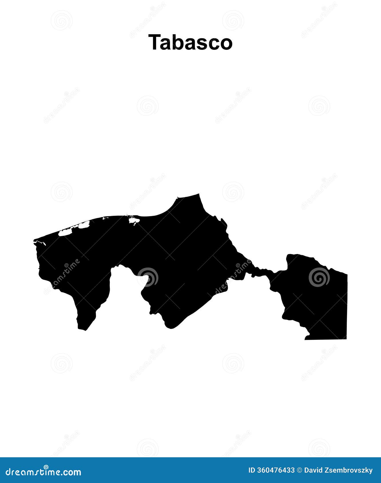 Tabasco Blank Outline Map Set Cartoon Vector | CartoonDealer.com #113577569