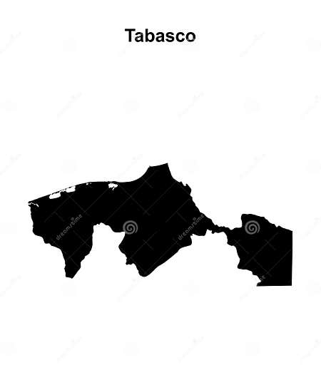 Tabasco outline map stock illustration. Illustration of empty - 360476433