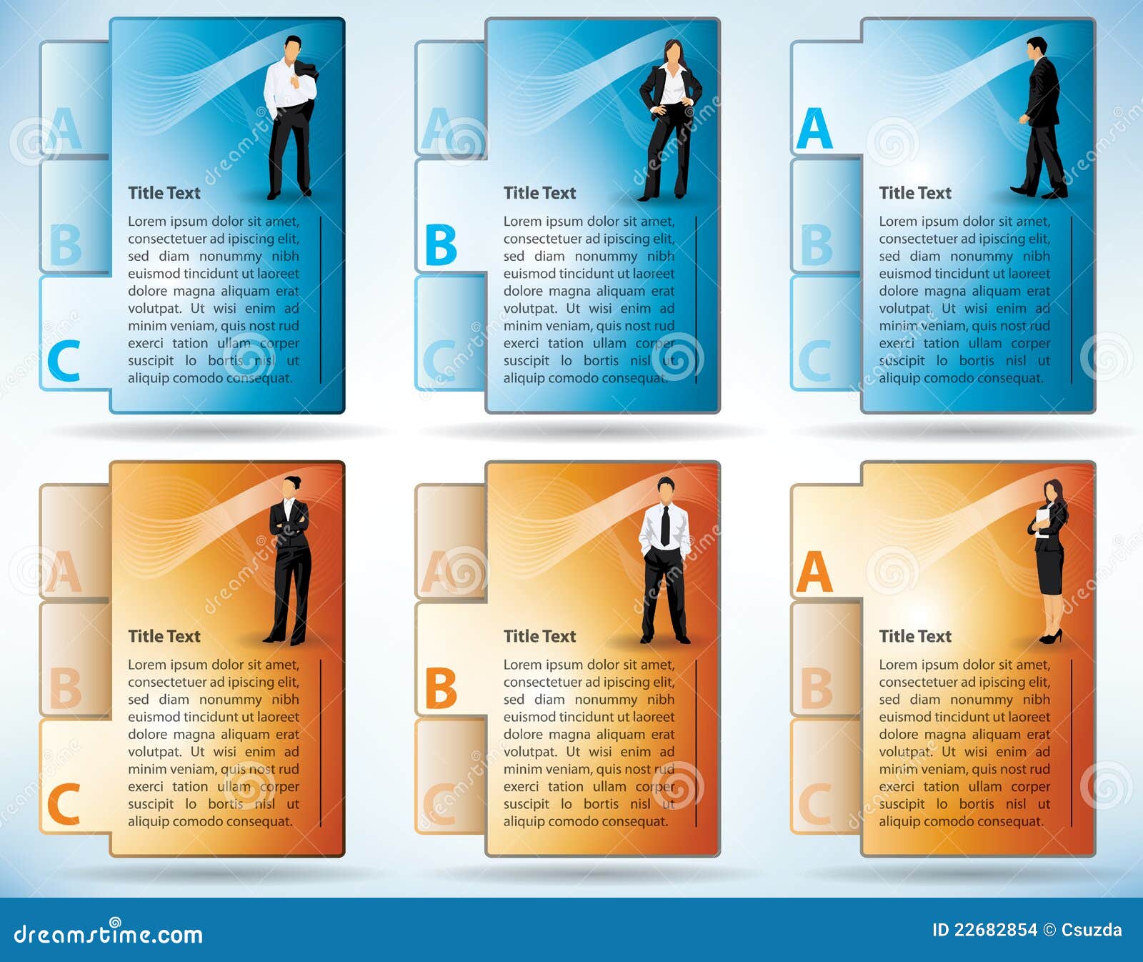 Tabbed File Templates of Business People Stock Vector - Illustration of ...