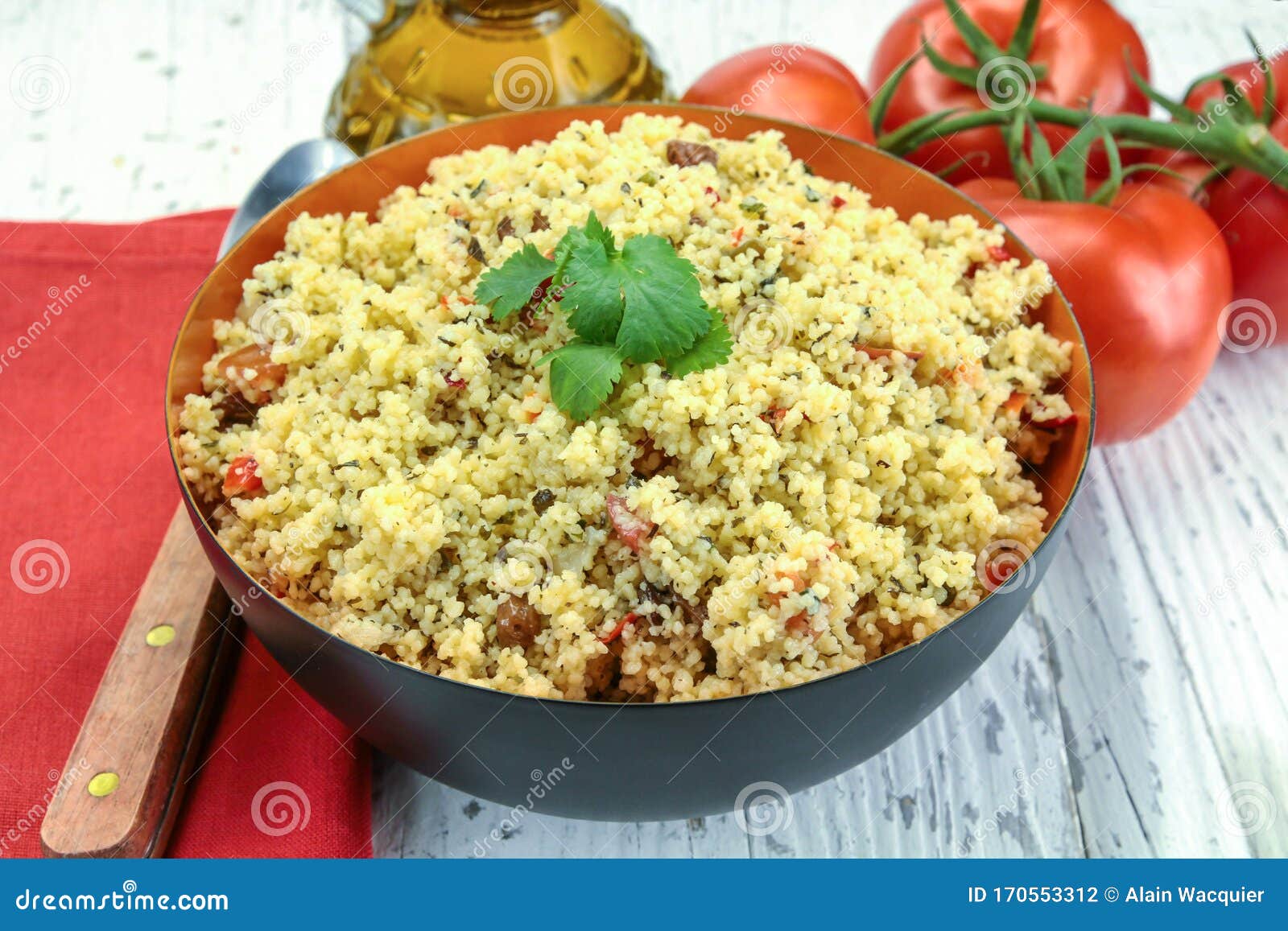 Tabbouleh dish on a table stock photo. Image of cuisine - 170553312