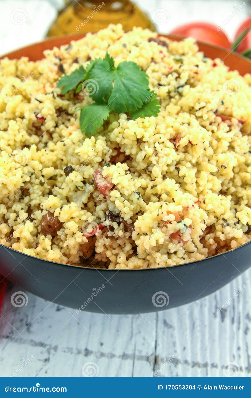 Tabbouleh dish on a table stock photo. Image of salad - 170553204