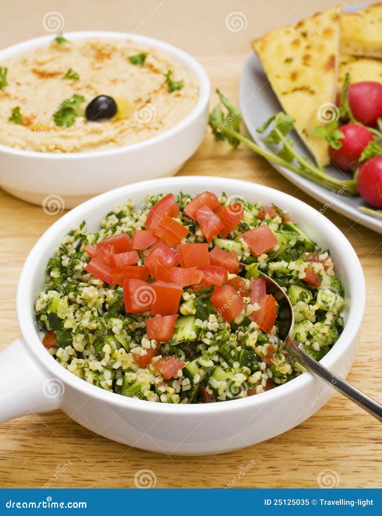 Tabbouleh with Hummus stock image. Image of snack, salad - 25125035