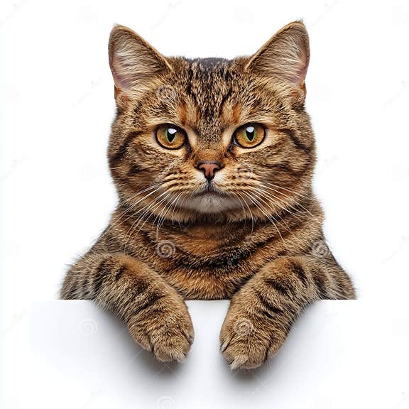A Tabby Cat Looks Intently at the Camera Stock Image - Image of edge ...