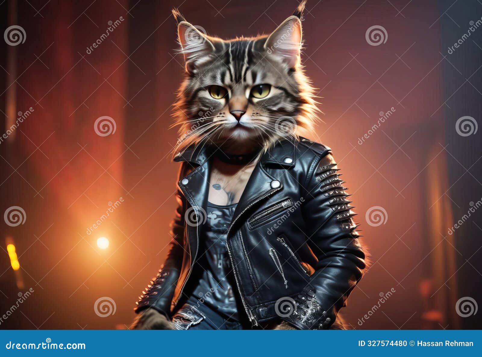 The Tabby Cat's Punk Transformation In Stunning Digital Art Stock Image ...