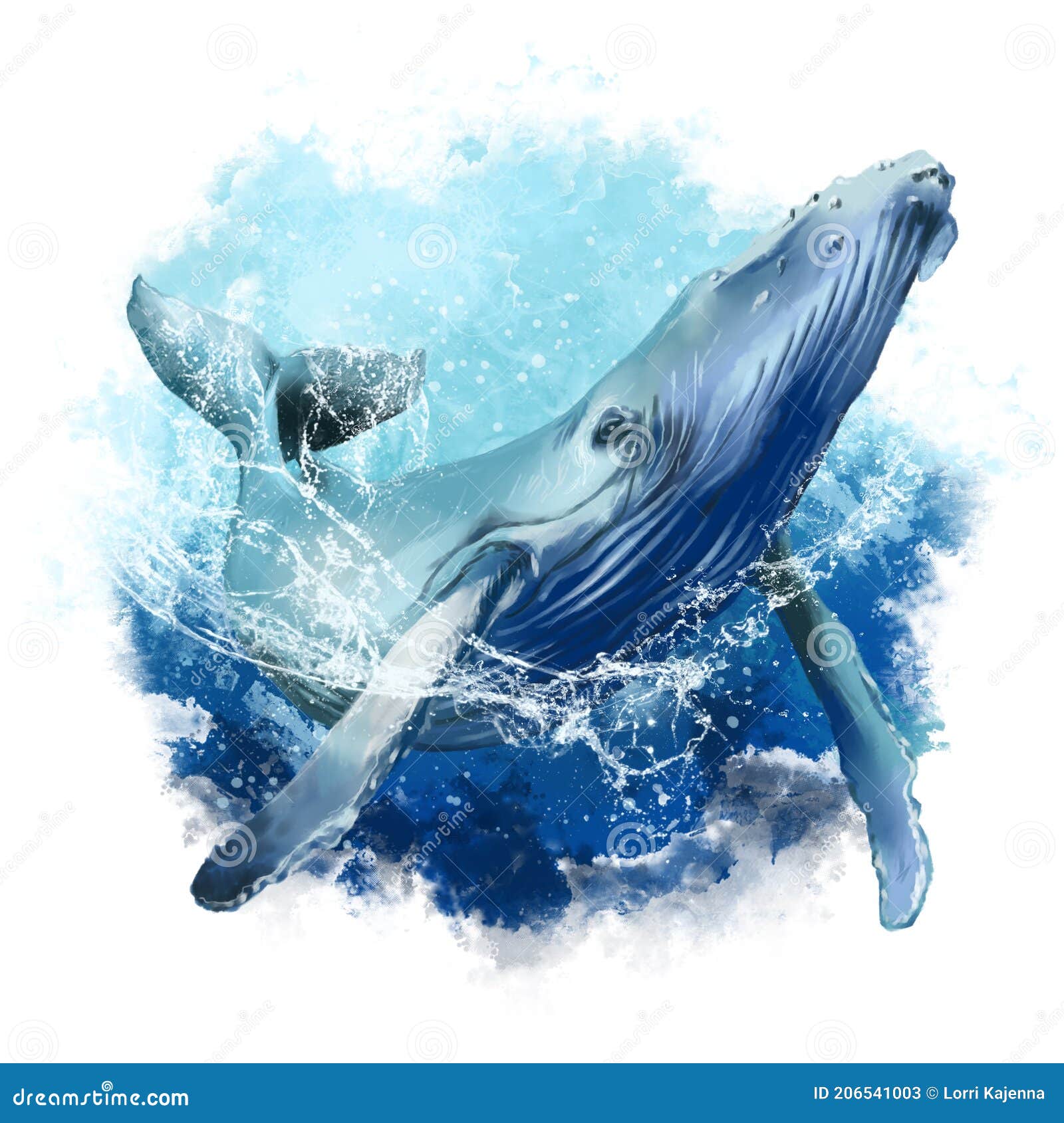 Whale Jumping Out Of Water Sketch