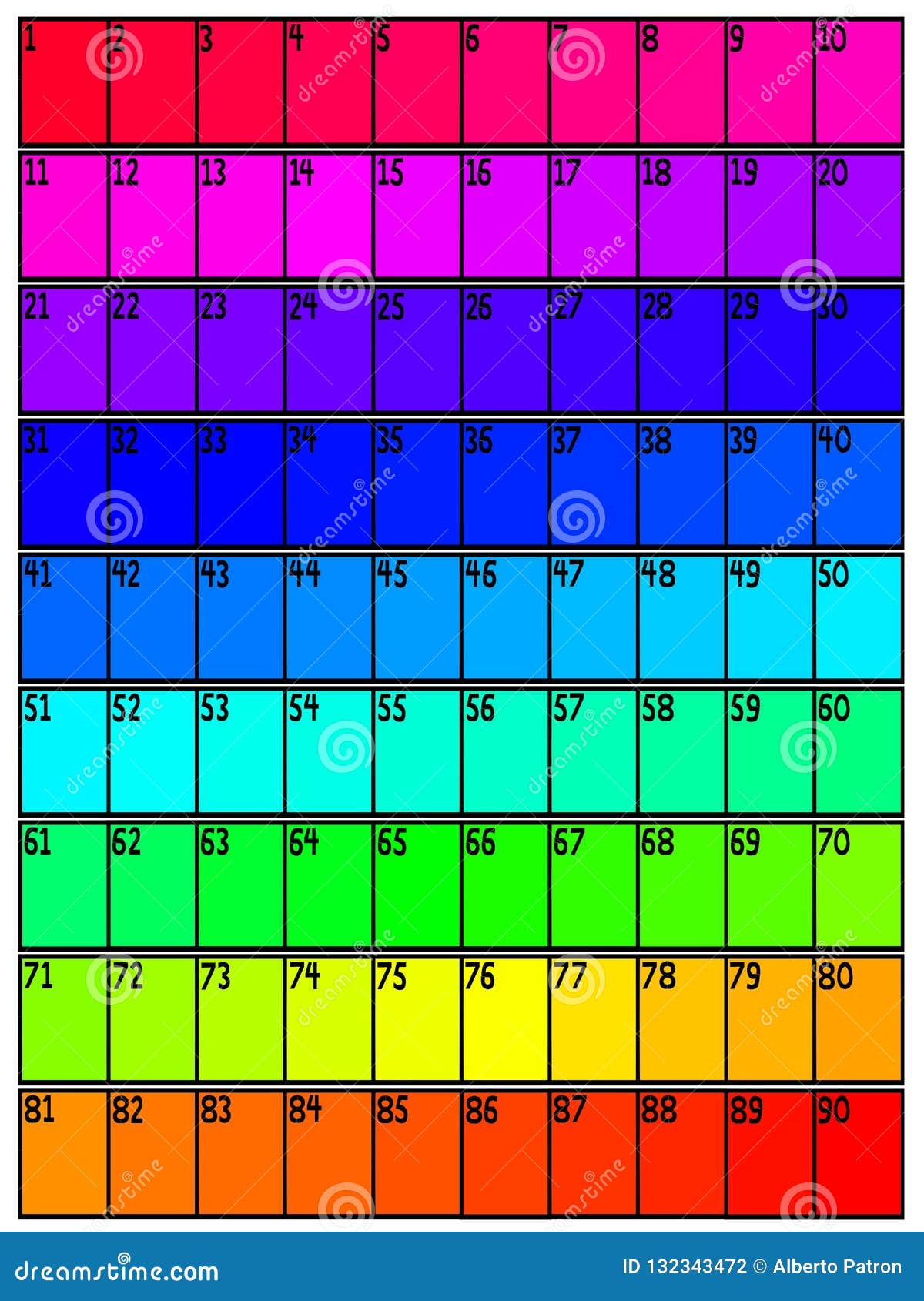 Tabela de cor com números ilustração stock. Ilustração de tampa - 132343472