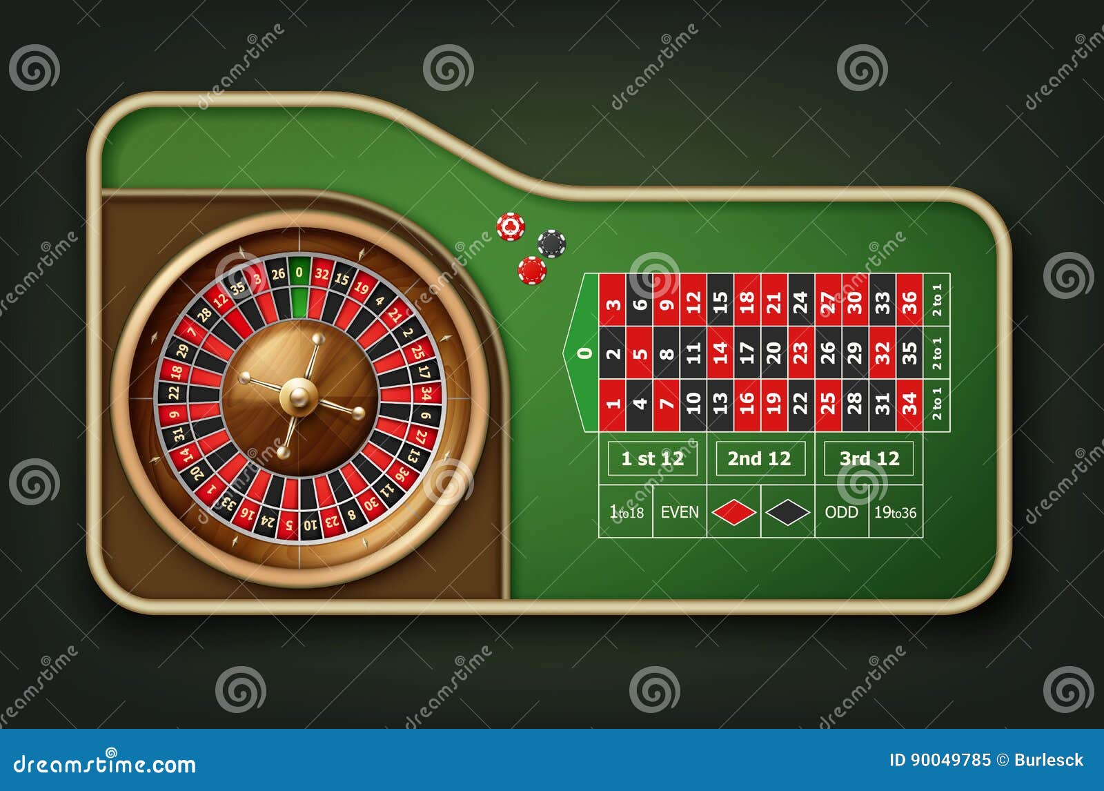 Tabela e roda da roleta ilustração do vetor. Ilustração de aposta ...