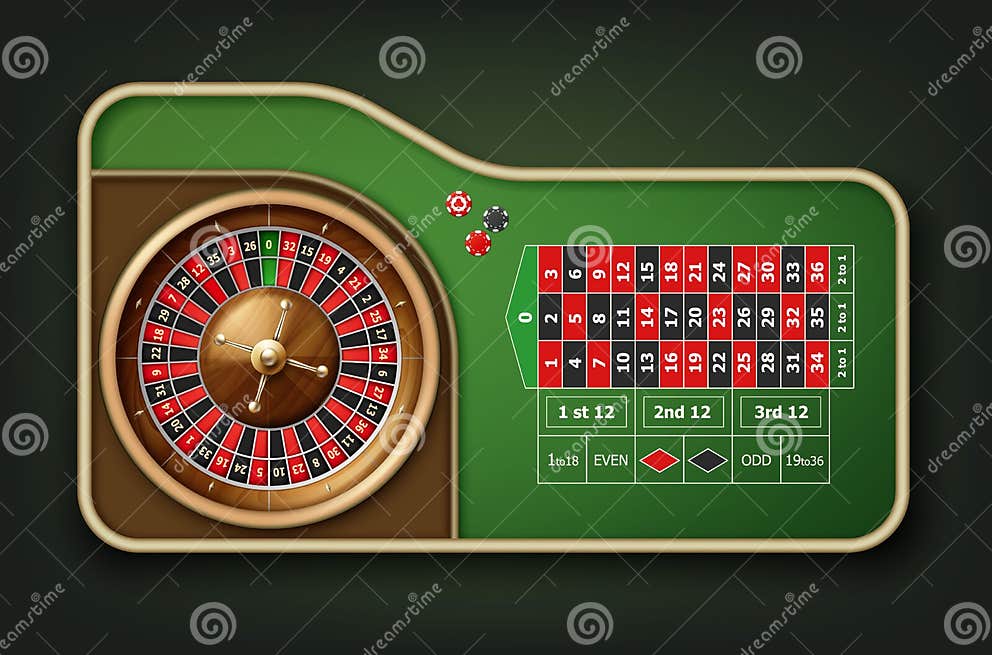 Tabela e roda da roleta ilustração do vetor. Ilustração de aposta ...