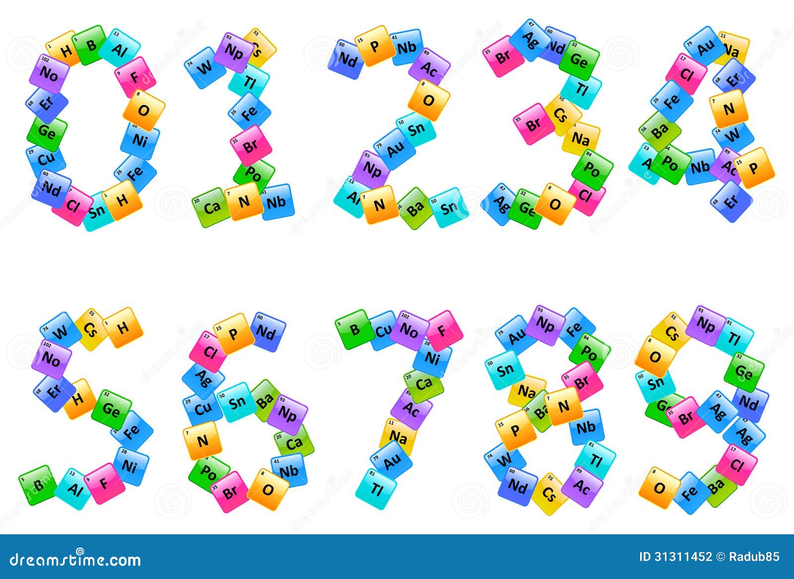 Tabela Periódica De Números Dos Elementos Ilustração do Vetor ...
