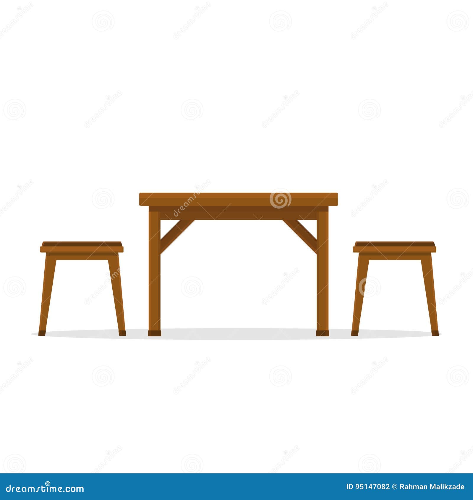 Tabell och stol, sidosikt vektor illustrationer. Illustration av stol ...