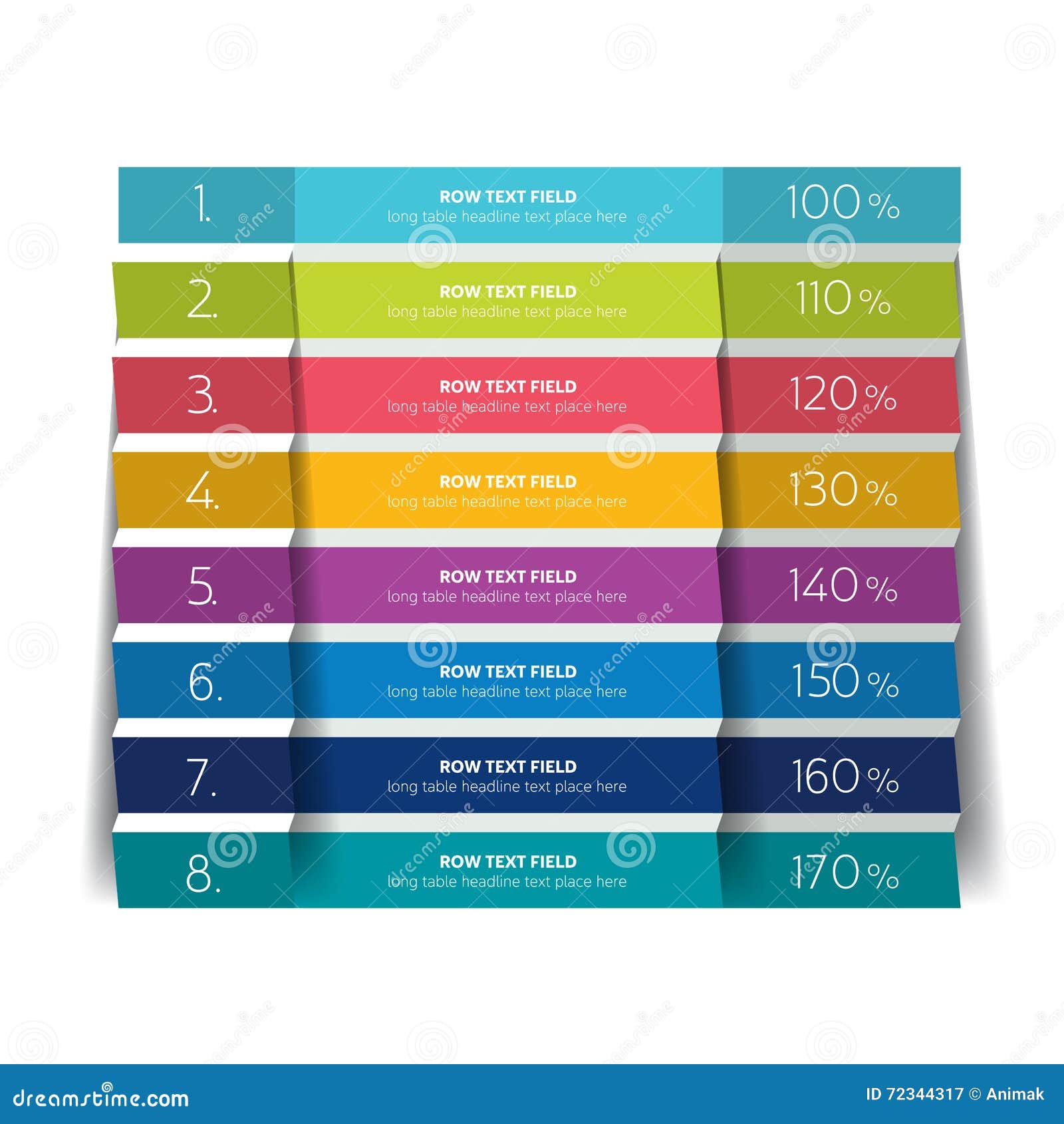 Tabell Schemadesignmall Med Rad 8 Vektor Illustrationer - Illustration ...