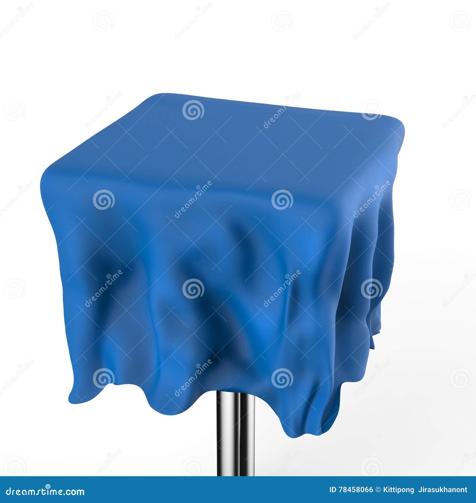 Tabella con il panno blu illustrazione di stock. Illustrazione di ...