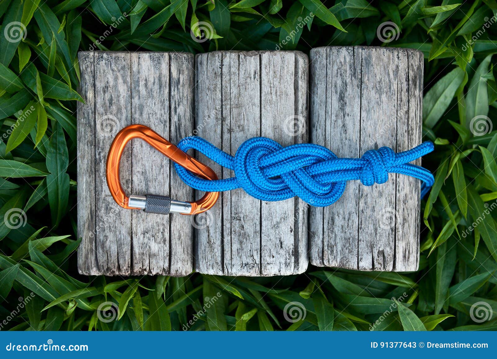Tabelle Acht Knoten Mit Einem Carabiner Stockbild - Bild von farbe ...