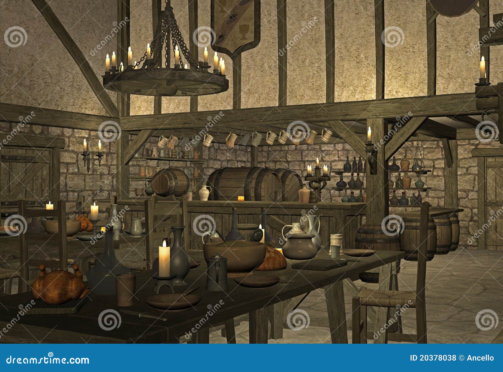 Taberna medieval foto de archivo. Imagen de medieval - 20378038