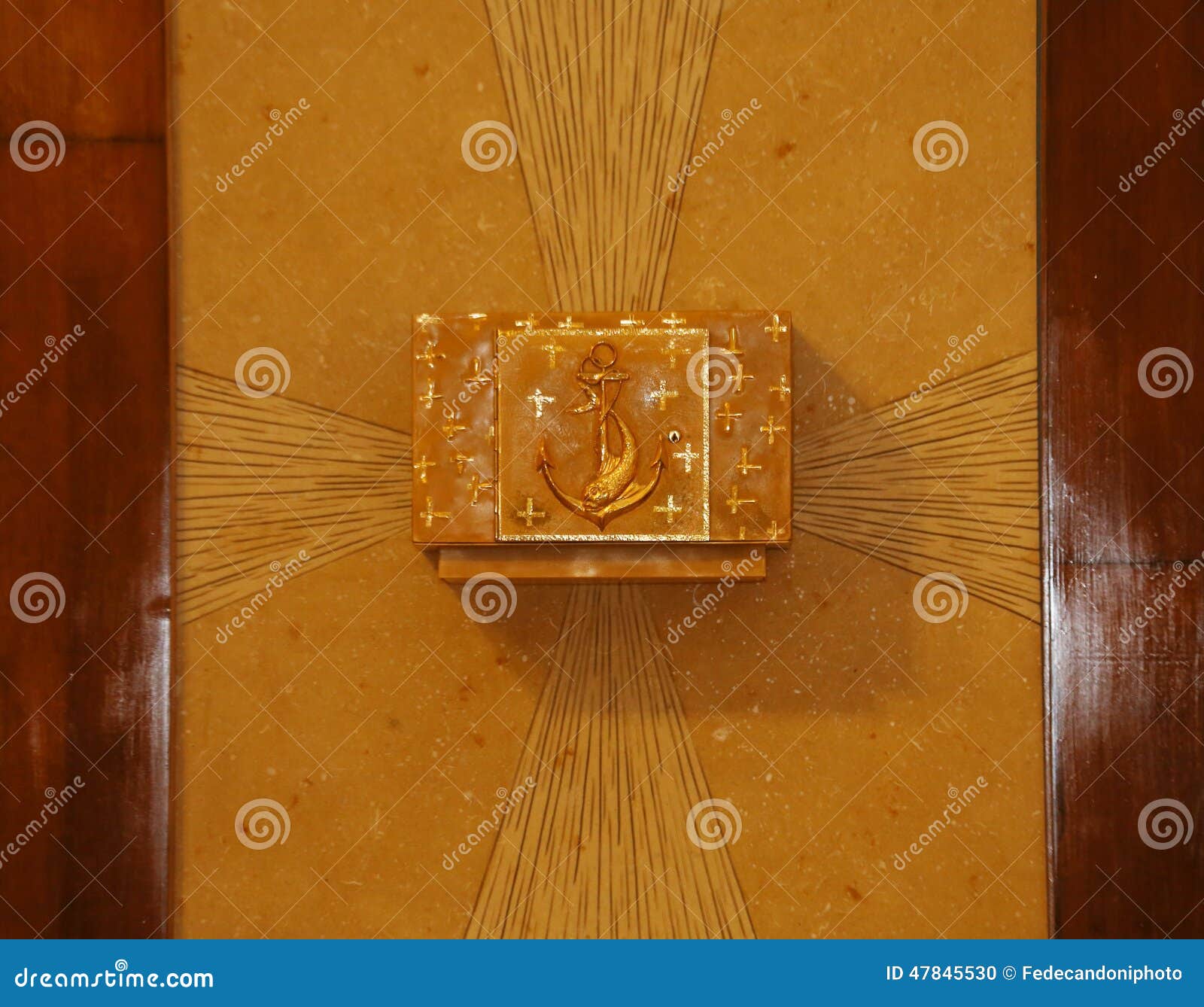 Tabernacle with the Consecrated Host into a European Church Stock Photo ...