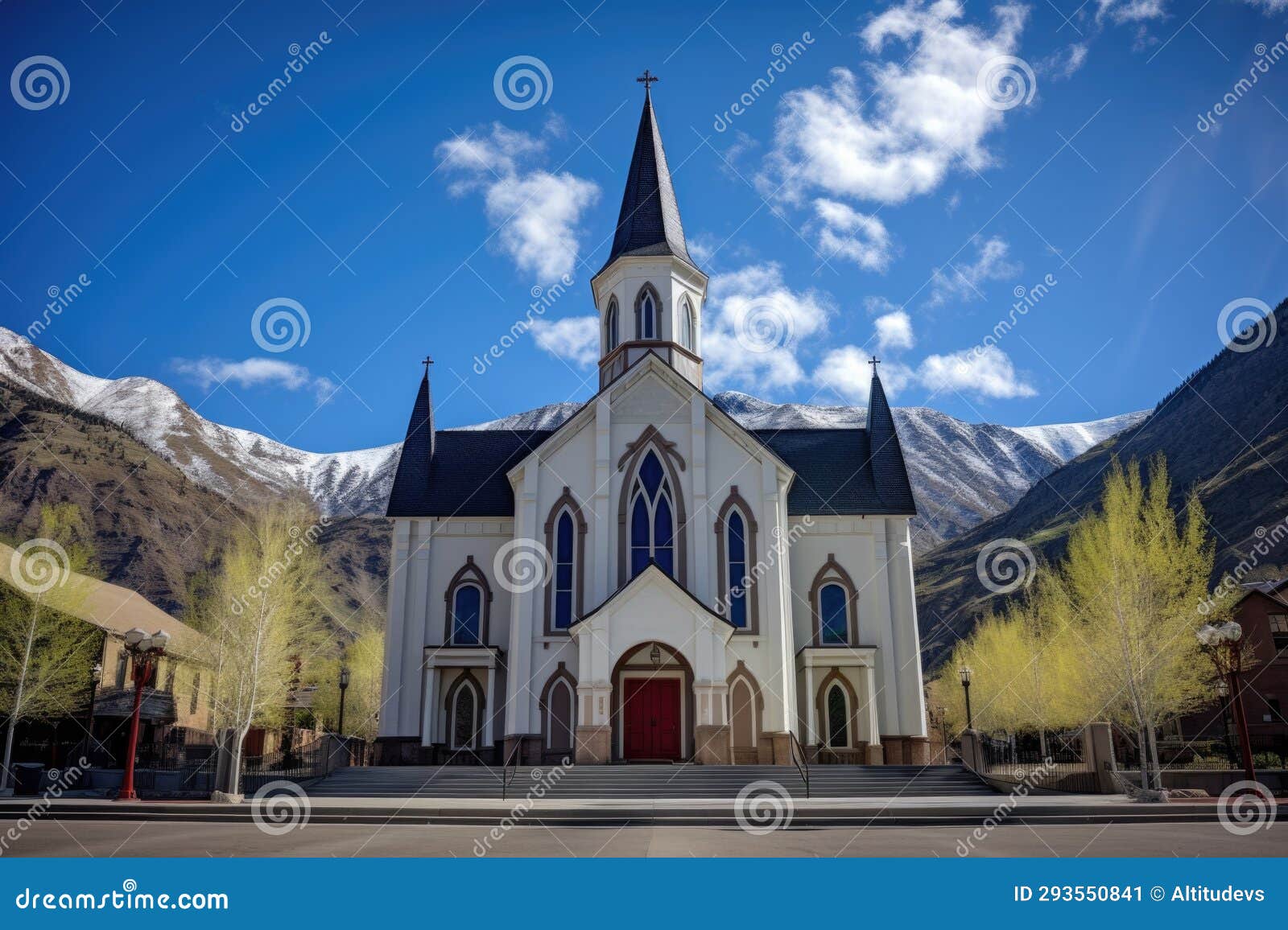Tabernacle in Temple Square with a Crisp Blue Sky Stock Illustration ...