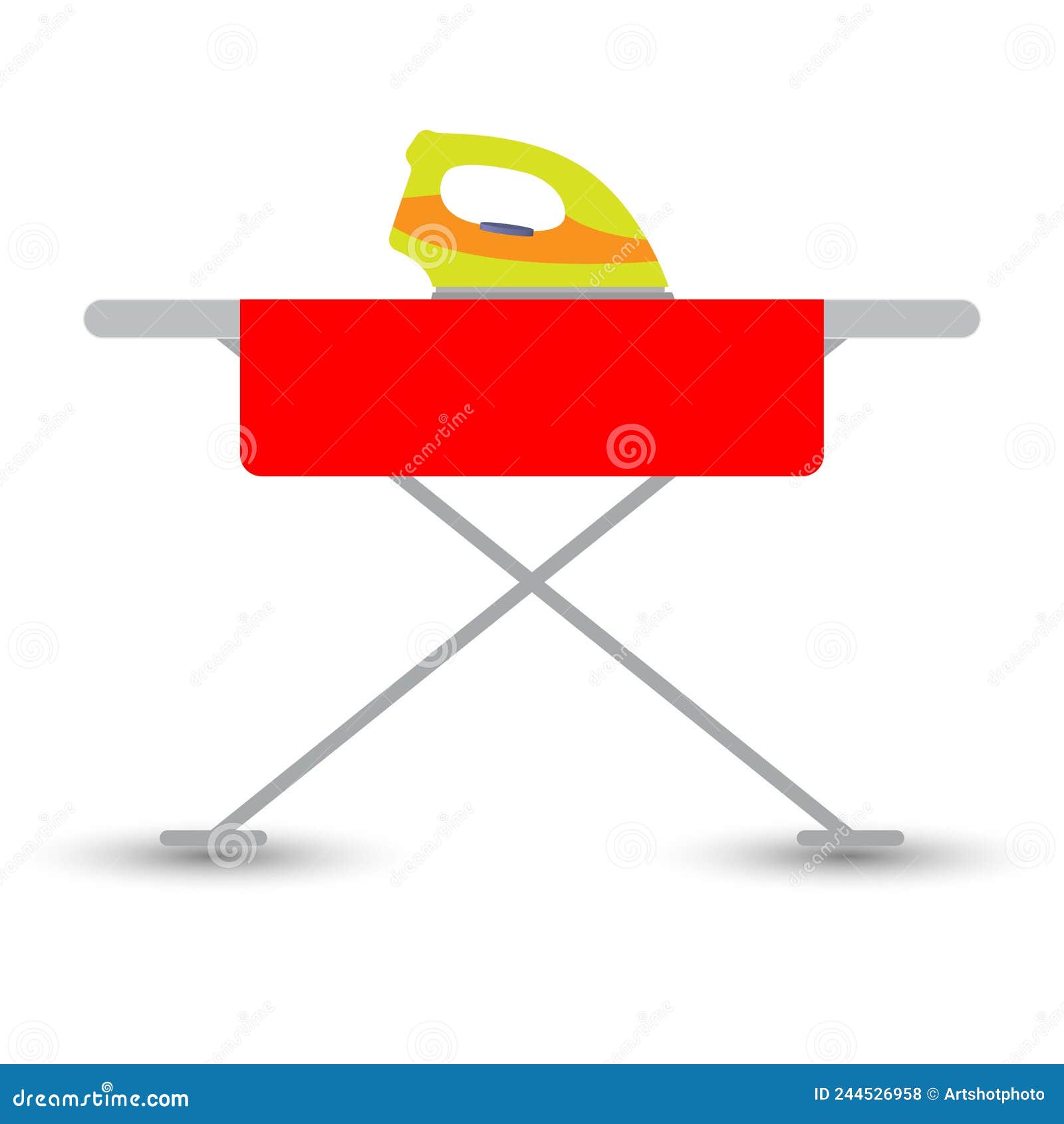 Tabla De Planchar Con Hierro Sobre Fondo Blanco Ilustración del Vector ...
