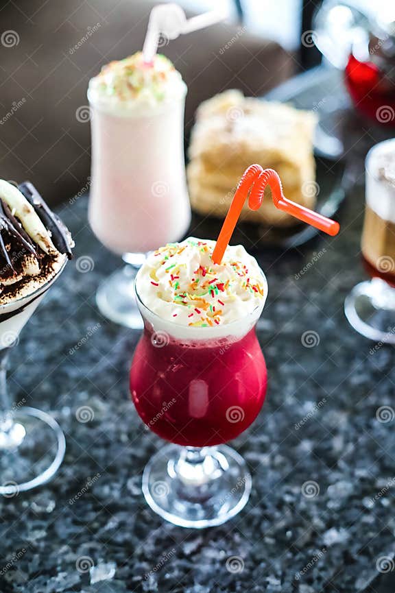 Assorted Drinks on a Table stock image. Image of refreshments - 319228279