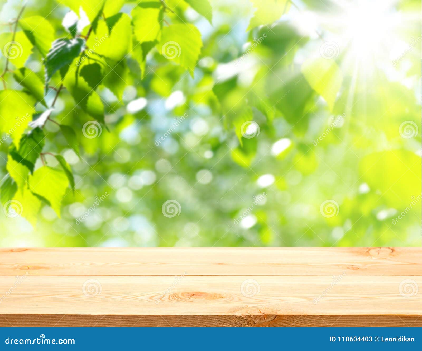 Table Against a Background of Foliage. Stock Image - Image of empty ...