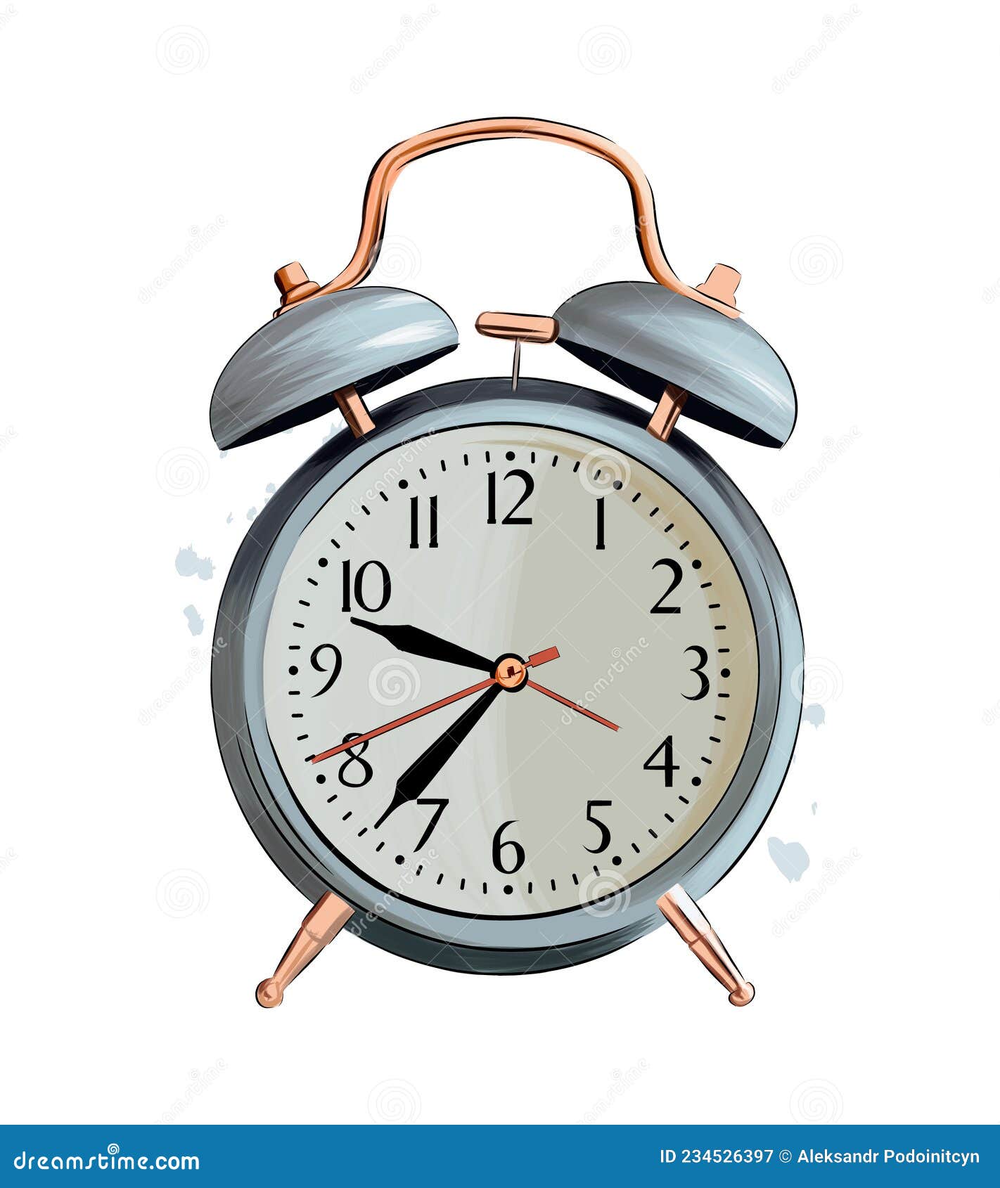 Table Alarm Clock from Multicolored Paints. Splash of Watercolor ...