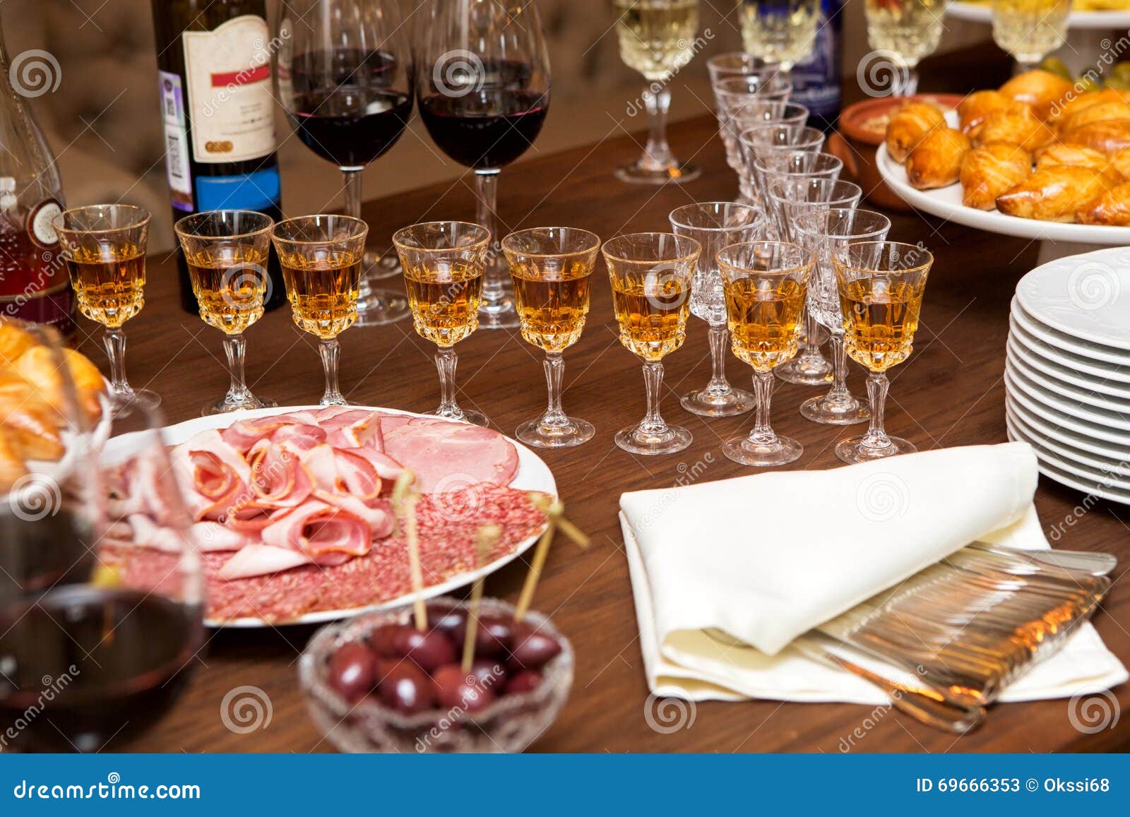 Table for the aperitif stock image. Image of luxury, rolled - 69666353