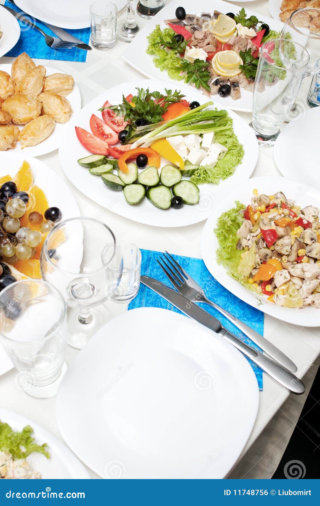 Table Appointment with Appetizers Stock Photo - Image of decorated ...
