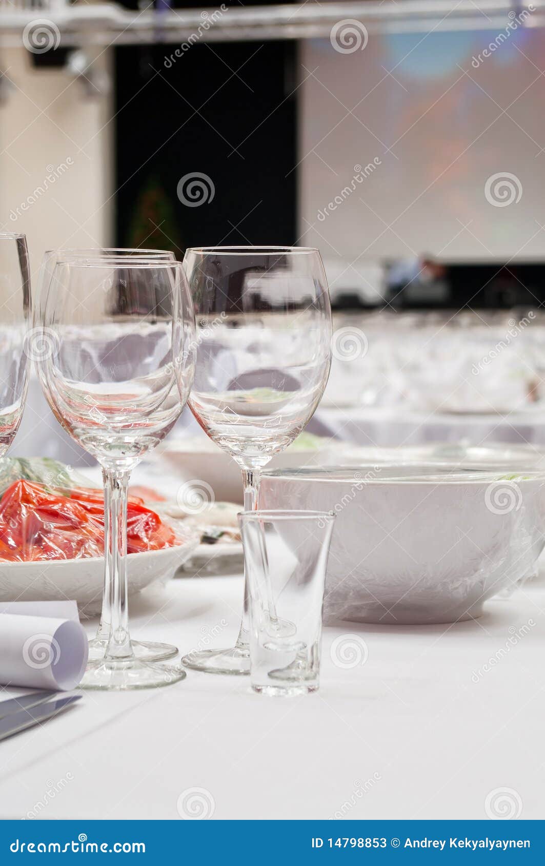 Table Appointments for Dinner in Restaurant Stock Image - Image of ...