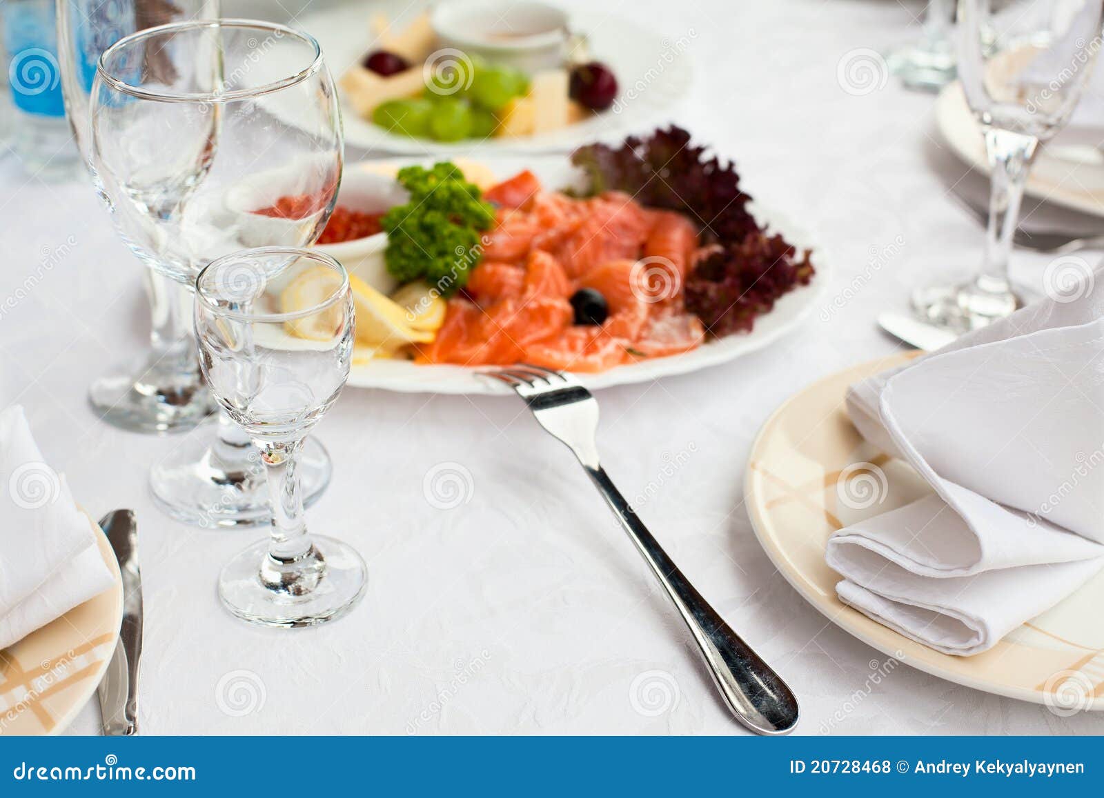 Table Appointments for Dinner in Restaurant Stock Photo - Image of ...