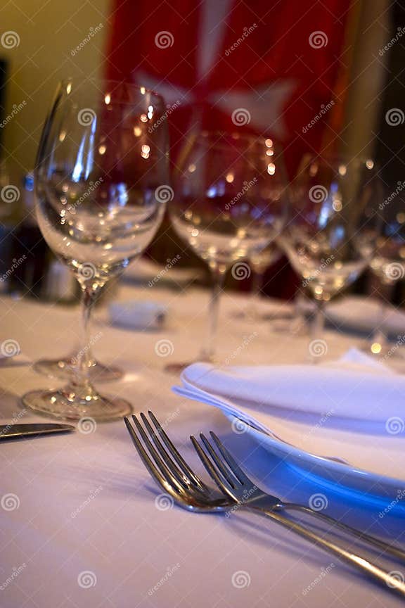 Table Appointments at Restaurant Stock Image - Image of wedding, dinner ...